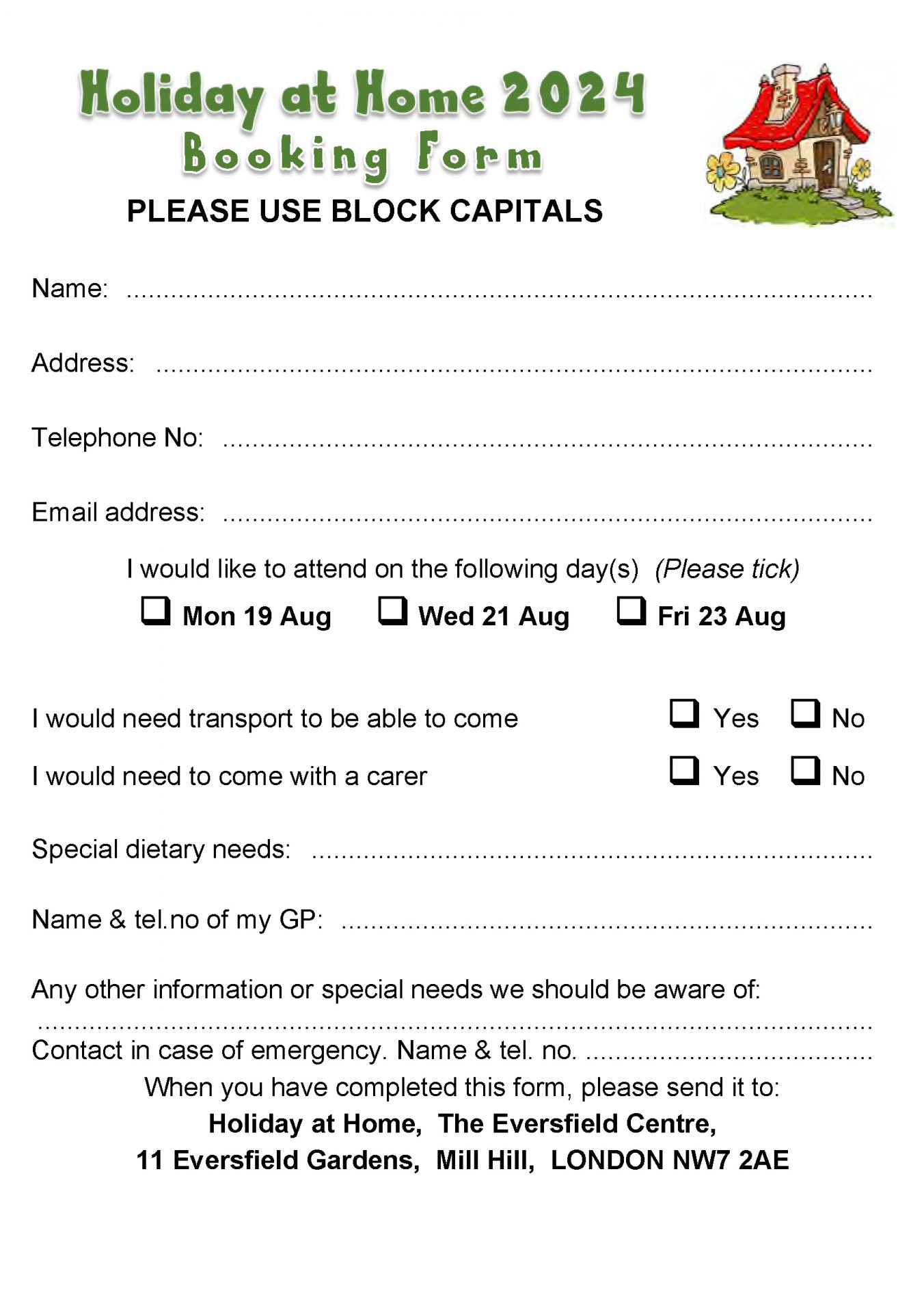 Holiday At Home August 2024 Programme - Trinity Church Mill Hill ...